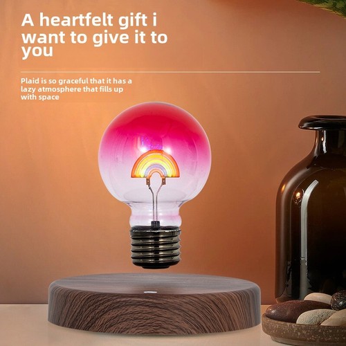 Magnetic Levitation Rainbow LED Lamp Floating Bulb Night Light Home ...