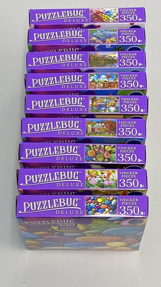 Lot Of 9 NEW PUZZLEBUG Jigsaw Puzzles 350 Pieces Colorful Fun Designs ...