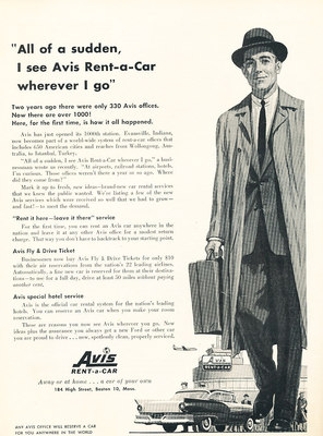 1956 Avis Rental Car Ford - Vintage Advertisement Car Print Ad J476 | eBay