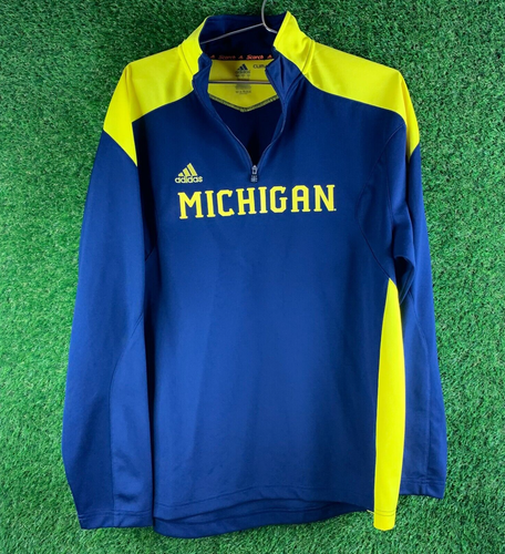 Adidas Michigan Wolverines 1/4 Zip LS Pullover Men’s Size M Navy ...