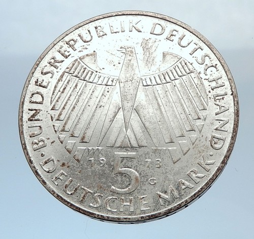 1973 GERMANY Proof Silver 5 Mark German Coin FRANFURT PARLIAMENT ...