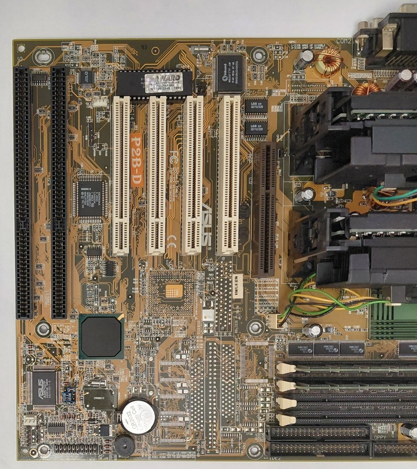 ASUS P2B-D Dual Slot 1 ISA retro Mainboard + 2x Pentium III 500MHz ...
