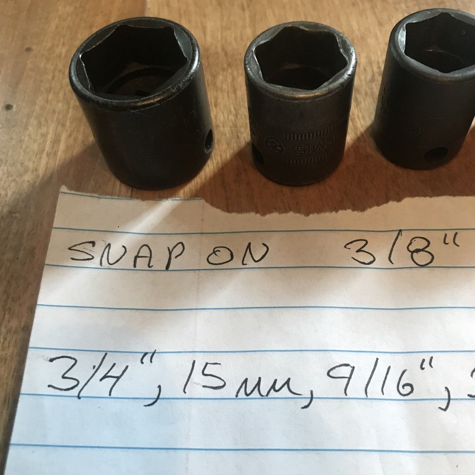 7 Snap On Impact Sockets Lot, SAE And Metric 6PT | eBay