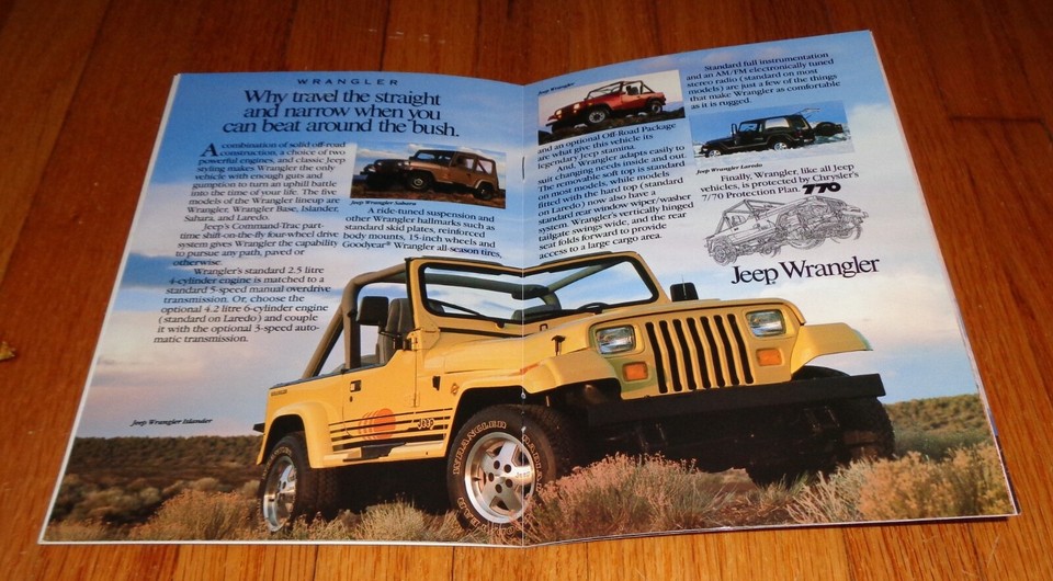 Original 1990 Jeep Full Line Sales Brochure Catalog Wrangler Grand ...