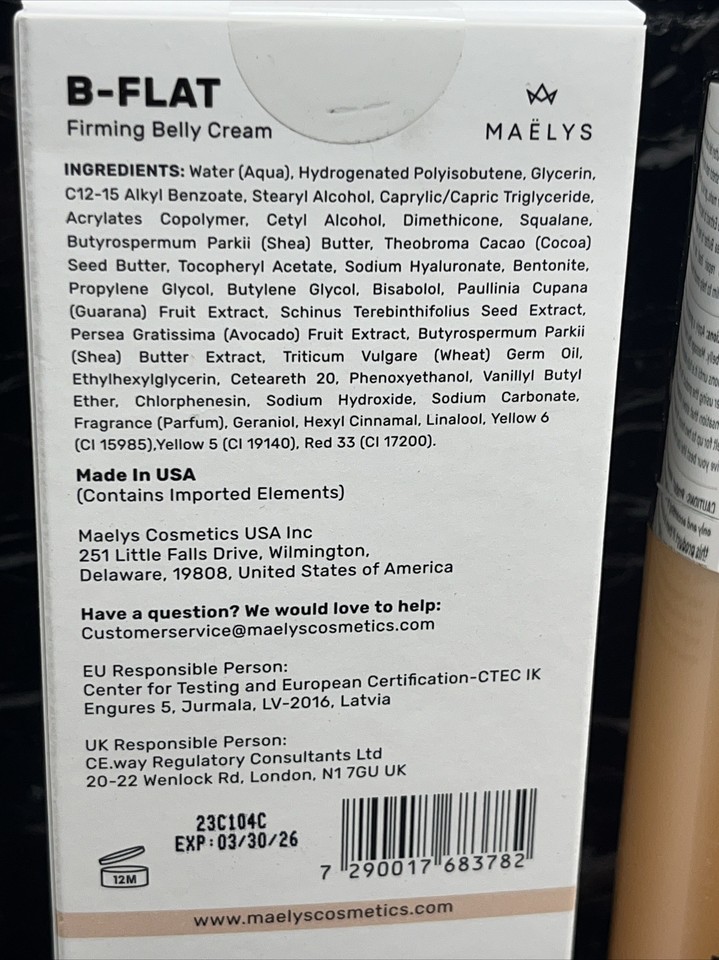 Maelys B-Flat Firming Belly Cream Cellulite Reduction 3.38oz New 🔥SALE🔥 ...
