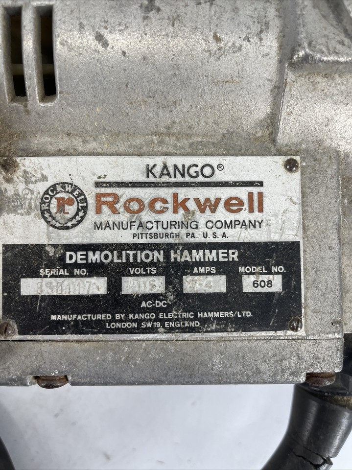 Rockwell Kango Demolition Hammer Model Number 608 | eBay