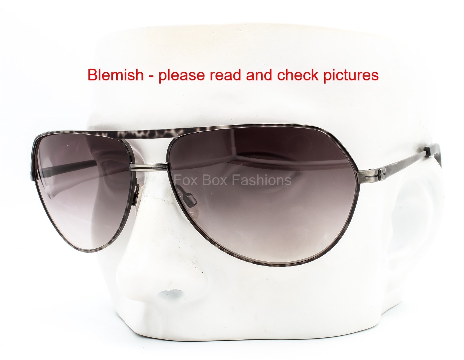 Paul Smith PS841 AGM Aviator Sunglasses Gunmetal Animal Print - Blemish