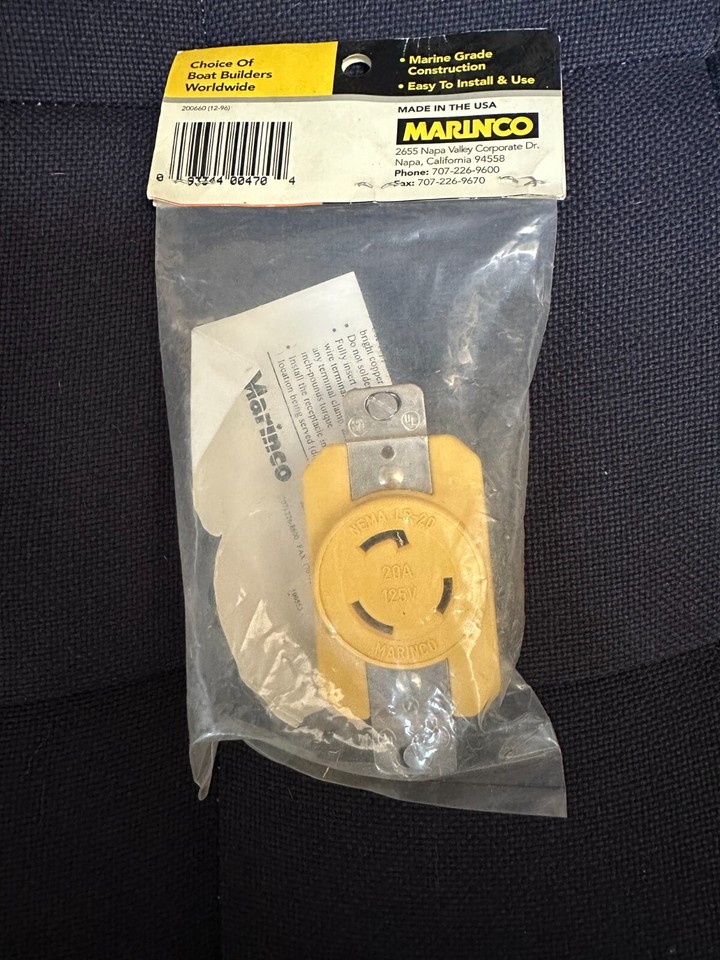 MARINCO DOCK RECEPTACLE 20A / 125 V - 3 WIRE LOCKING - 205CRR | eBay