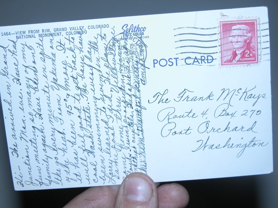 Vintage Color photo postcard Grand Canyon Rim Colorado 1955 postmark | eBay