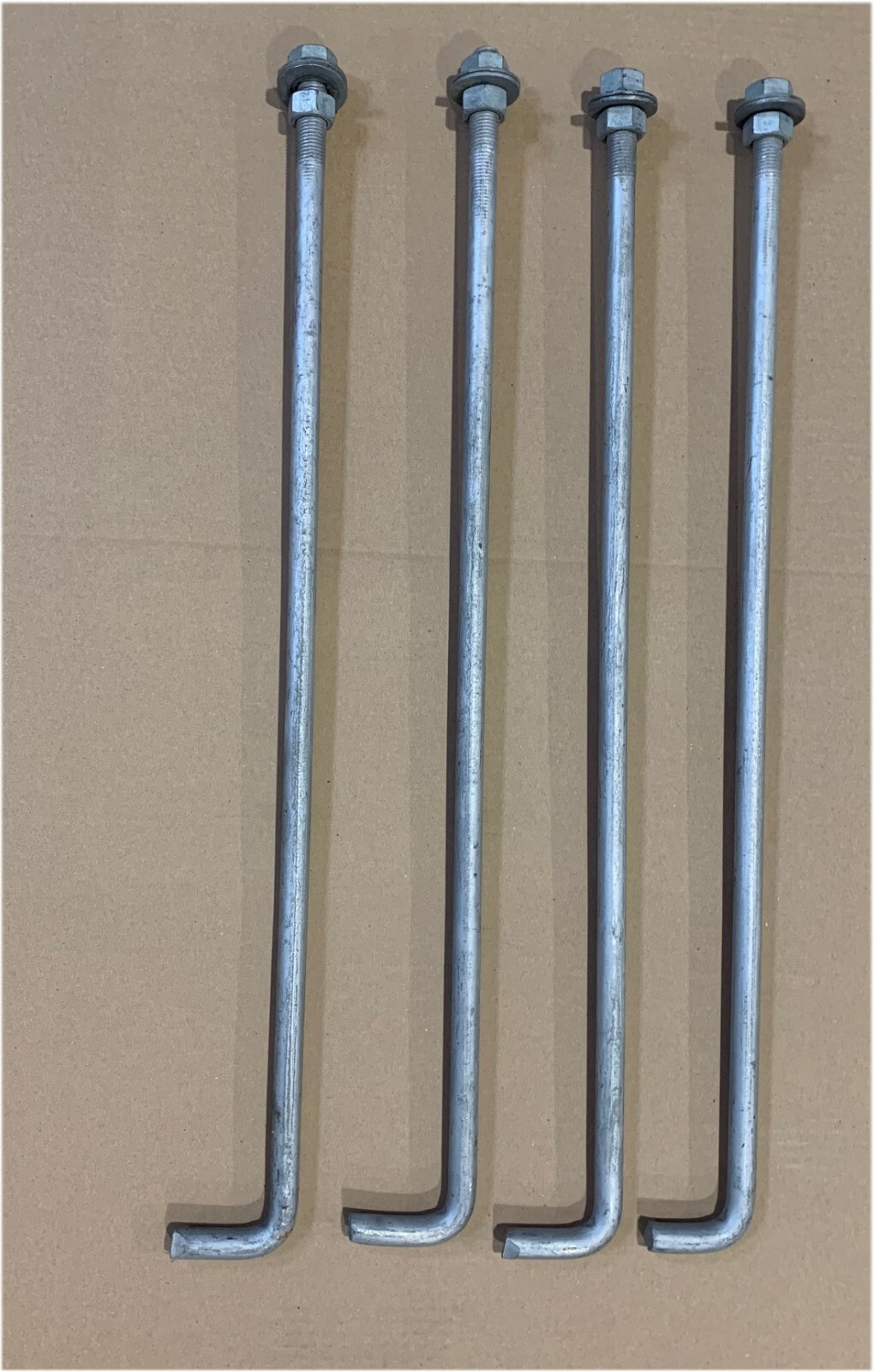 Galvanized Steel Anchor Bolts for Light Poles 3/4" x 32" x 3" set of ...
