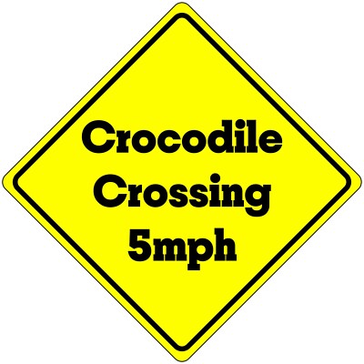Crocodile Crossing 5mph Symbol Animal Xing Road Novelty Aluminum Metal ...