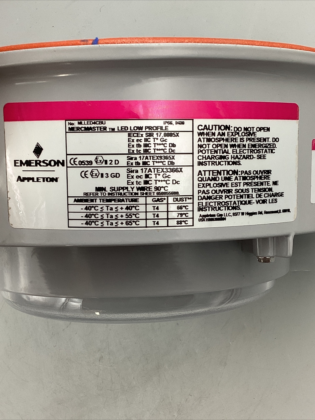Appleton MLLED4CD5BU Mercmaster LED Low Profile Type V 5k 120/277 for ...