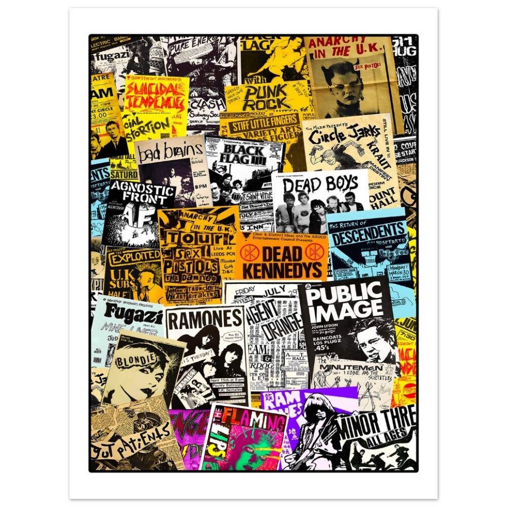 Punk Rock Art Background Bold Punk Rock Art On Bright Background