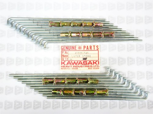 Kawasaki NOS NEW 41028-046 Rear Outer Spoke Assy (20) H1 W1 W2 KH W1SS ...