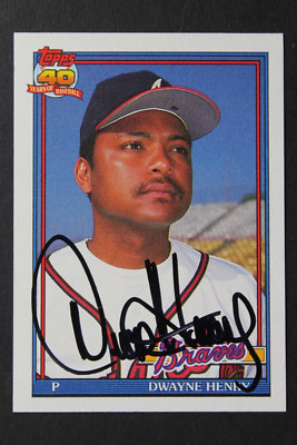 Dwayne Henry Atlanta Braves Autographed 1991 Topps #567 Signed Baseball ...