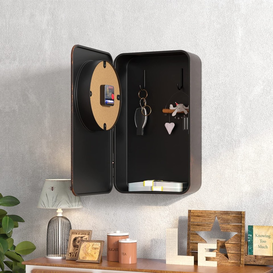 Abdurey Retro Old Telephone Wall Clock with Hidden Safe, Battery ...