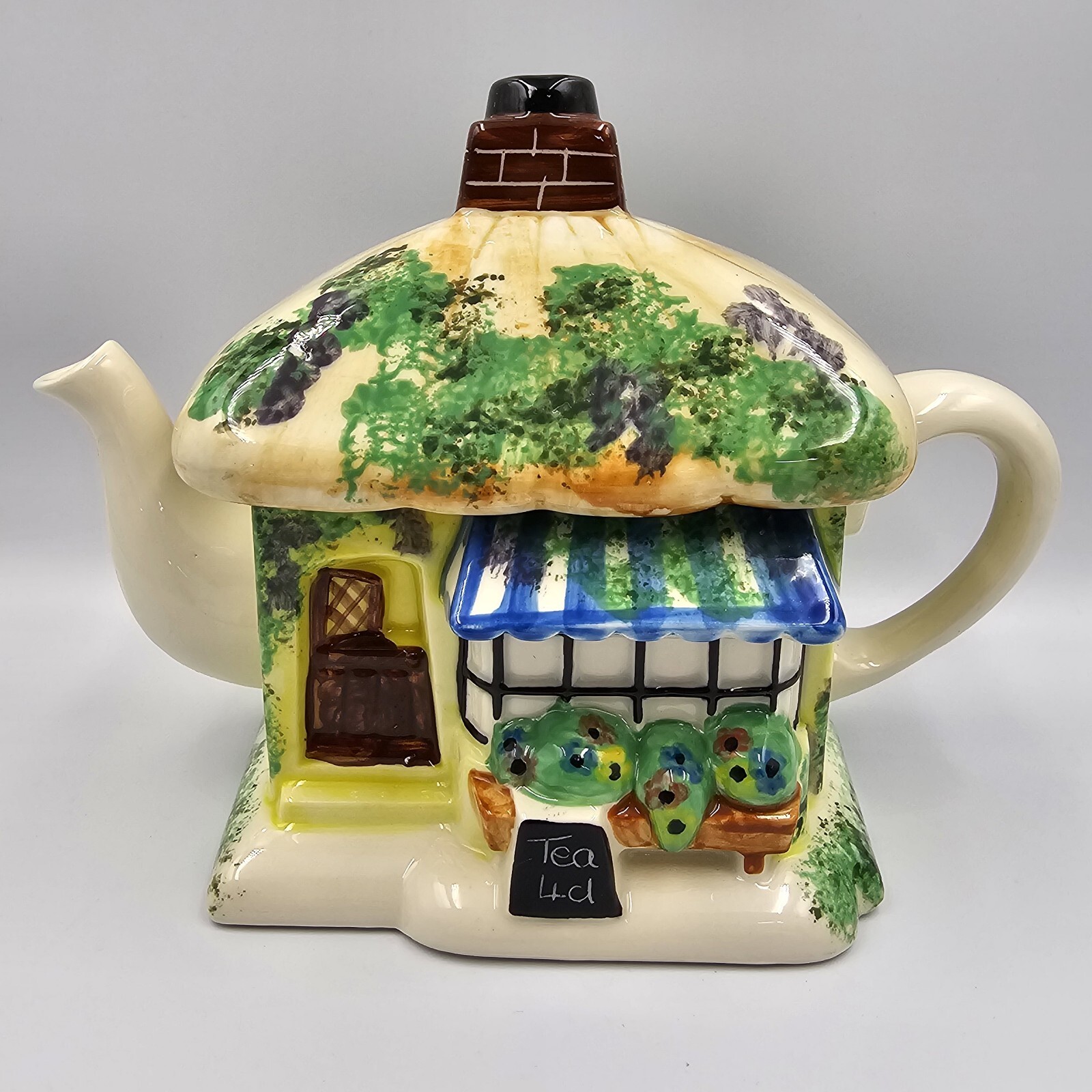 Vintage 90s Tony Carter English Cottage Teapot Art Pottery England Pier ...