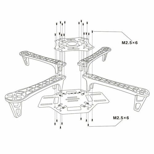 HJ 450 Multicopter 450F nylon Fiber Frame Airframe kit For DIY Drone ...