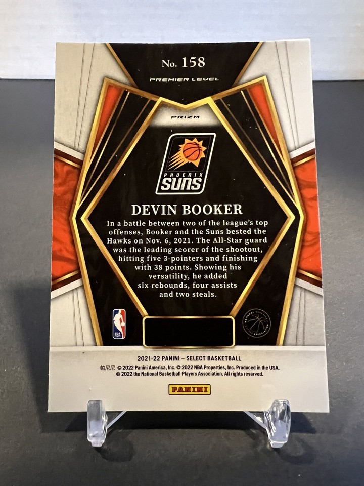 2021-22 Select Devin Booker Blue Shimmer Premier Level #158 Phoenix ...