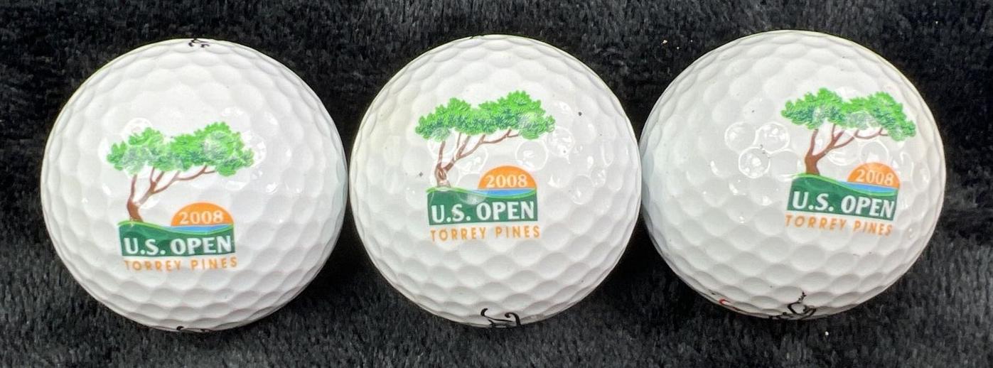 Golfing~~2008 US Open Logo Golf Ball Torrey Pines Golf Course~~Set of 3 ...