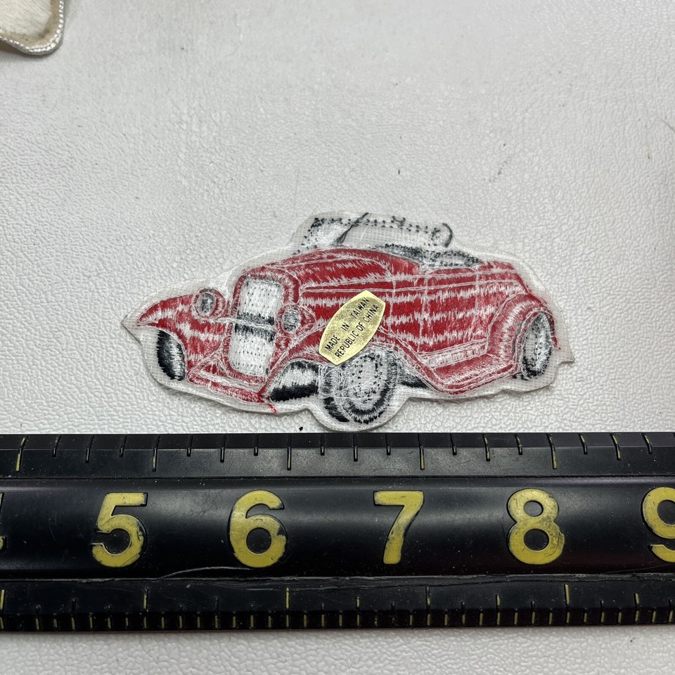 CONVERTIBLE AUTOMOBILE FANCY RED CAR Patch B032 | eBay