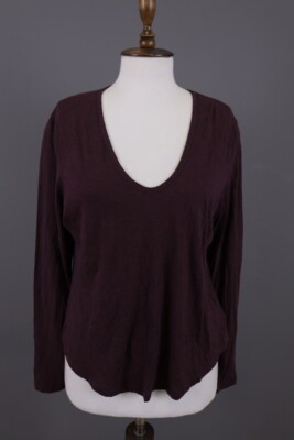 Standart James Perse Purple Cotton Wool Knit Lagenlook Long Sleeve ...
