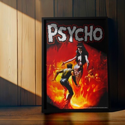 PSYCHO Vintage Stil Horror Film Wand Kunst Druck Archiv Qualität Poster ...