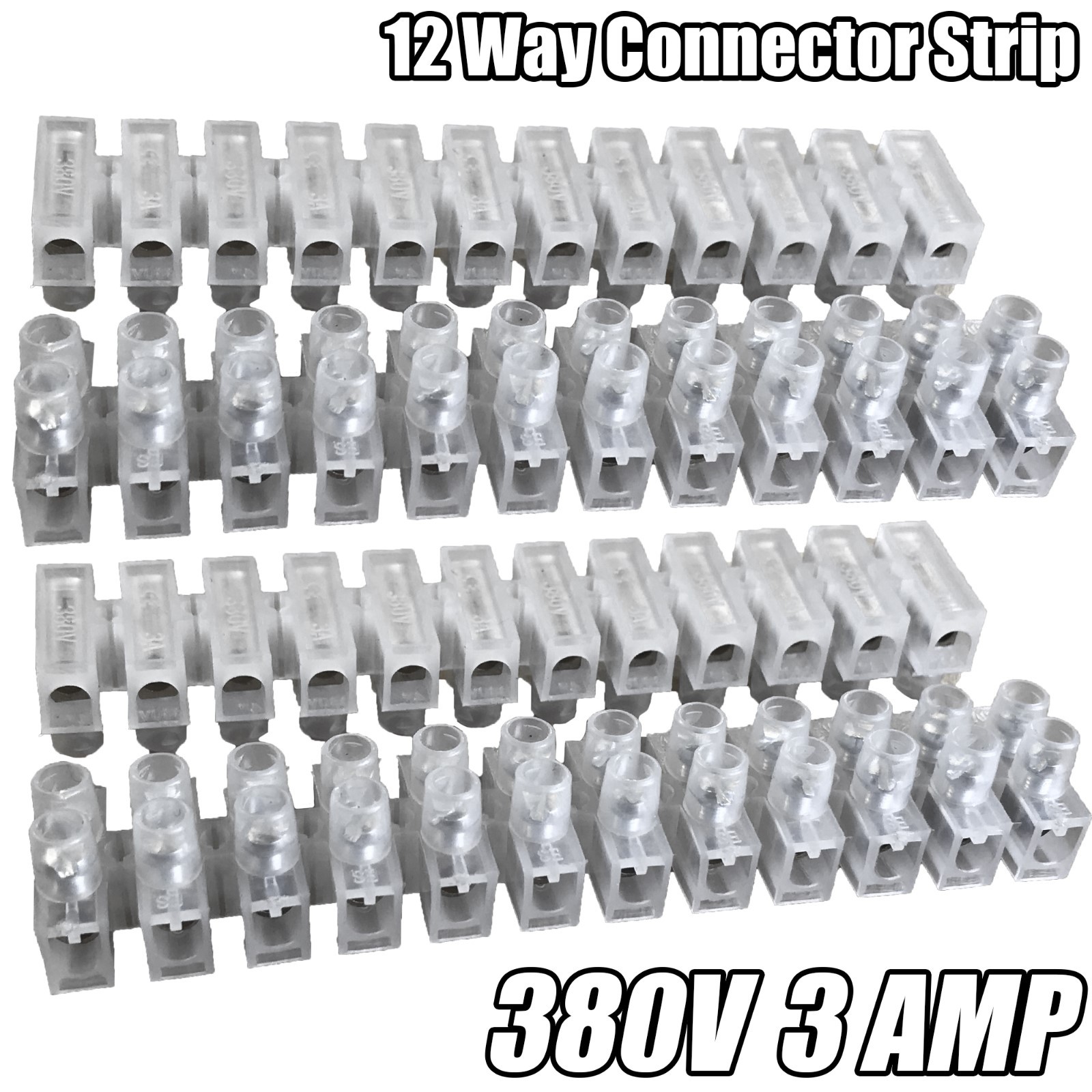 12 WAY CONNECTOR STRIP CHOC BLOCK TERMINAL 3 5 10 15 30 60 AMP ...