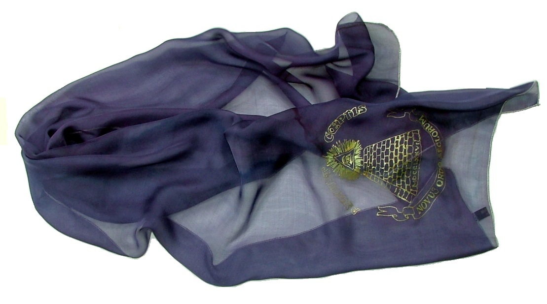 Free Masonic scarf 100 % silk Handpainted, Large orange 135x45cm gift ...