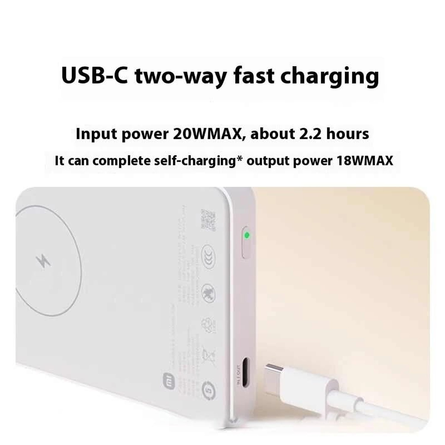 XIAOMI Magnetic Power Bank 5000mAh, 12mm Slim Portable Wired & Wireless ...