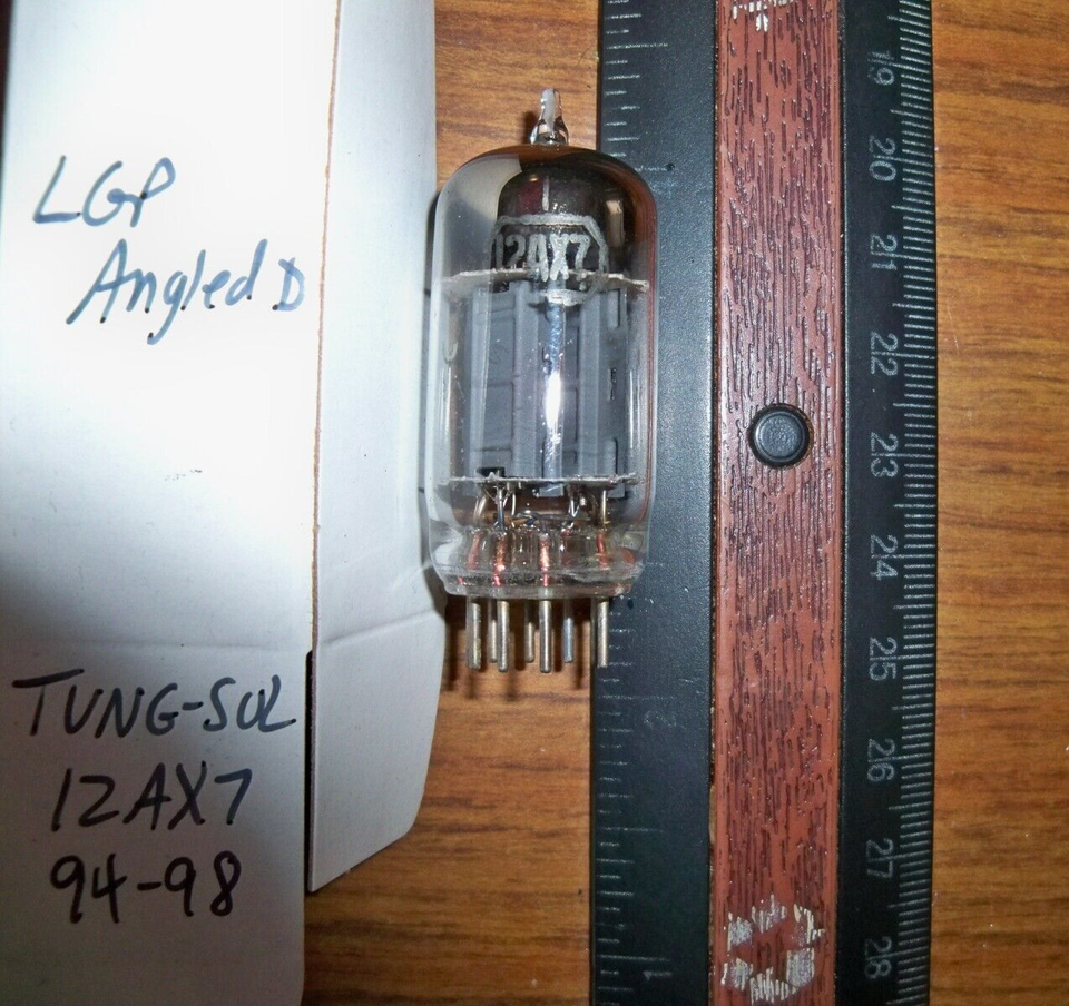 Strong TUNG-SOL Long Gray Plate Angled D Getter 12AX7 / ECC83 Tube - 94 ...