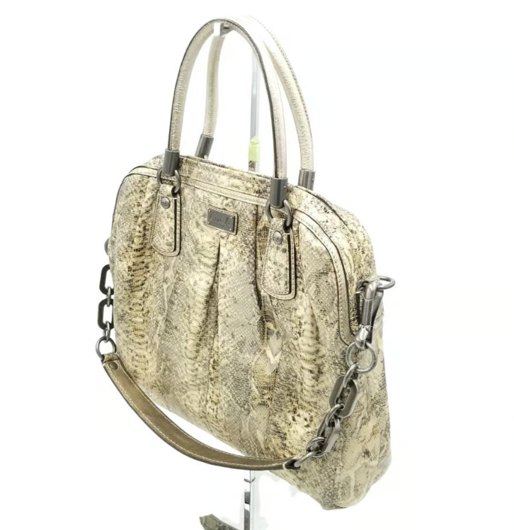 Coach Kristin 15364 Beige Glitter Python Tote/Crossbo… - Gem