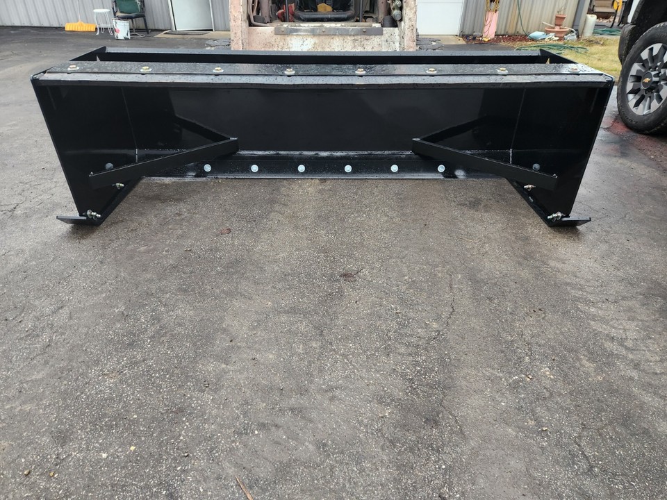 8' Skid Steer Snow Pusher Box Heavy Duty Backdrag Pullback Bobcat CAT ...