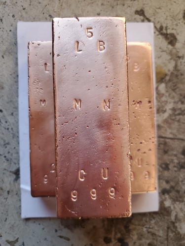 "BIG BAR" 5lb Hand Crafted Copper Bars STAMPED 5 lbs of CU .999 | eBay