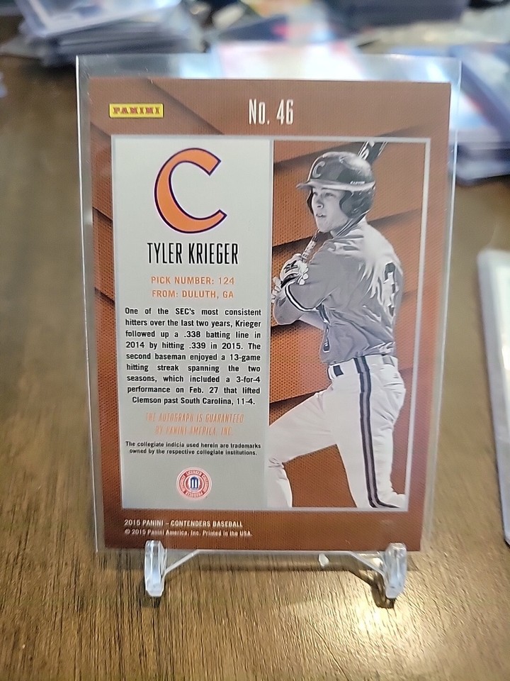 Tyler Krieger 2015 Contenders Auto Card #46 | eBay
