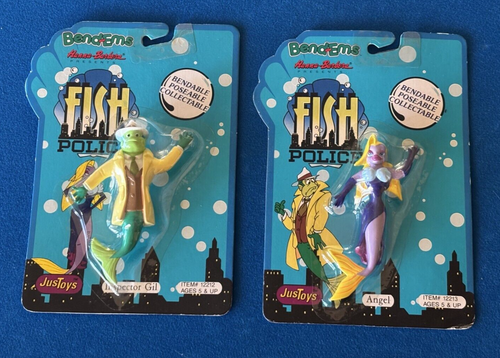 1992 Hanna Barbera BEND'EMS Fish Police Justoys Inspector Gil & Angel ...