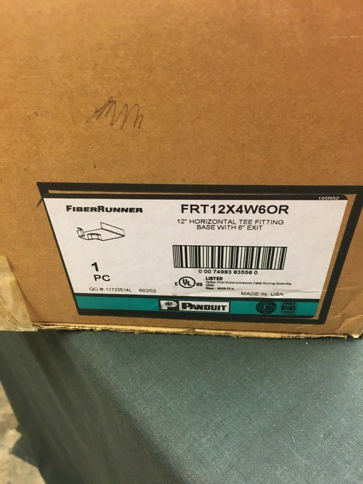 PANDUIT / FIBERGUIDE / FRT12X4W6OR / 12X4 HORIZONTAL TEE WITH 6X4 EXIT ...