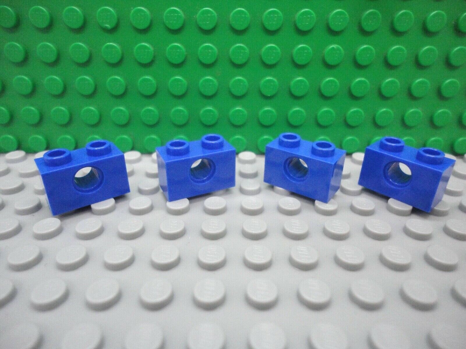 Lego 4 Blue technic 1x2 beam brick with 1 pin hole NEW | eBay