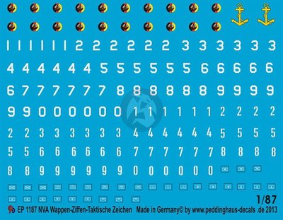 Peddinghaus 1/87 (HO) East German NVA Emblems, Numbers & Tactical ...
