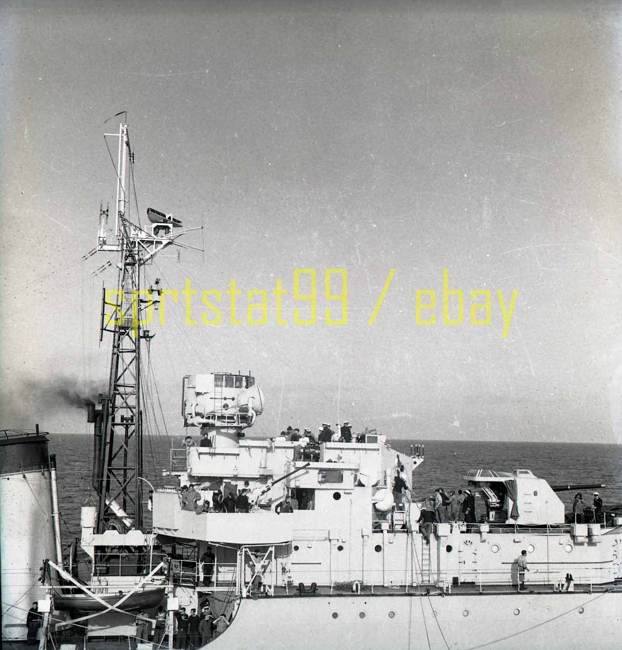 HMS "Constance" D71 - Bridge & Radio Tower - c1950 - Vintage B&W Ship ...