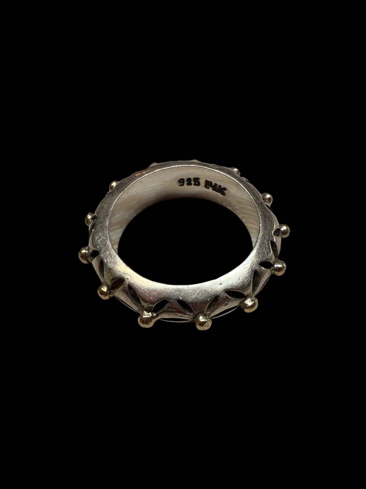 14k Gold 925 Sterling Silver Ring Unique High Quality - Gem