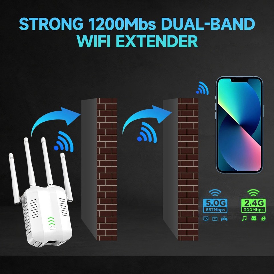 1200Mbps WiFi Signal Extender Range Repeater Booster Internet Amplifier UK Plug | eBay UK