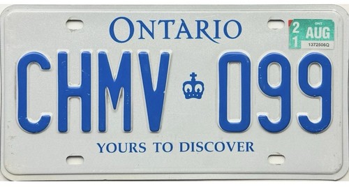 *99 CENT SALE* 2021 Ontario License Plate #CHMV-099 No Reserve | eBay