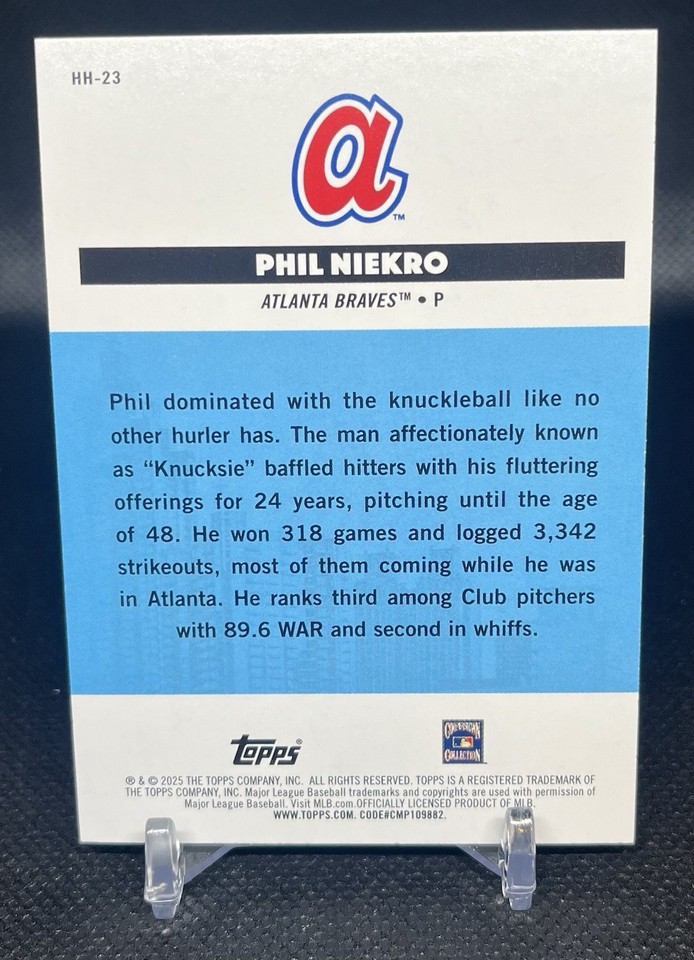 2025 Topps All Star Game Homegrown Heroes - Phil Niekro #HH-23 -Rainbow Foil | eBay