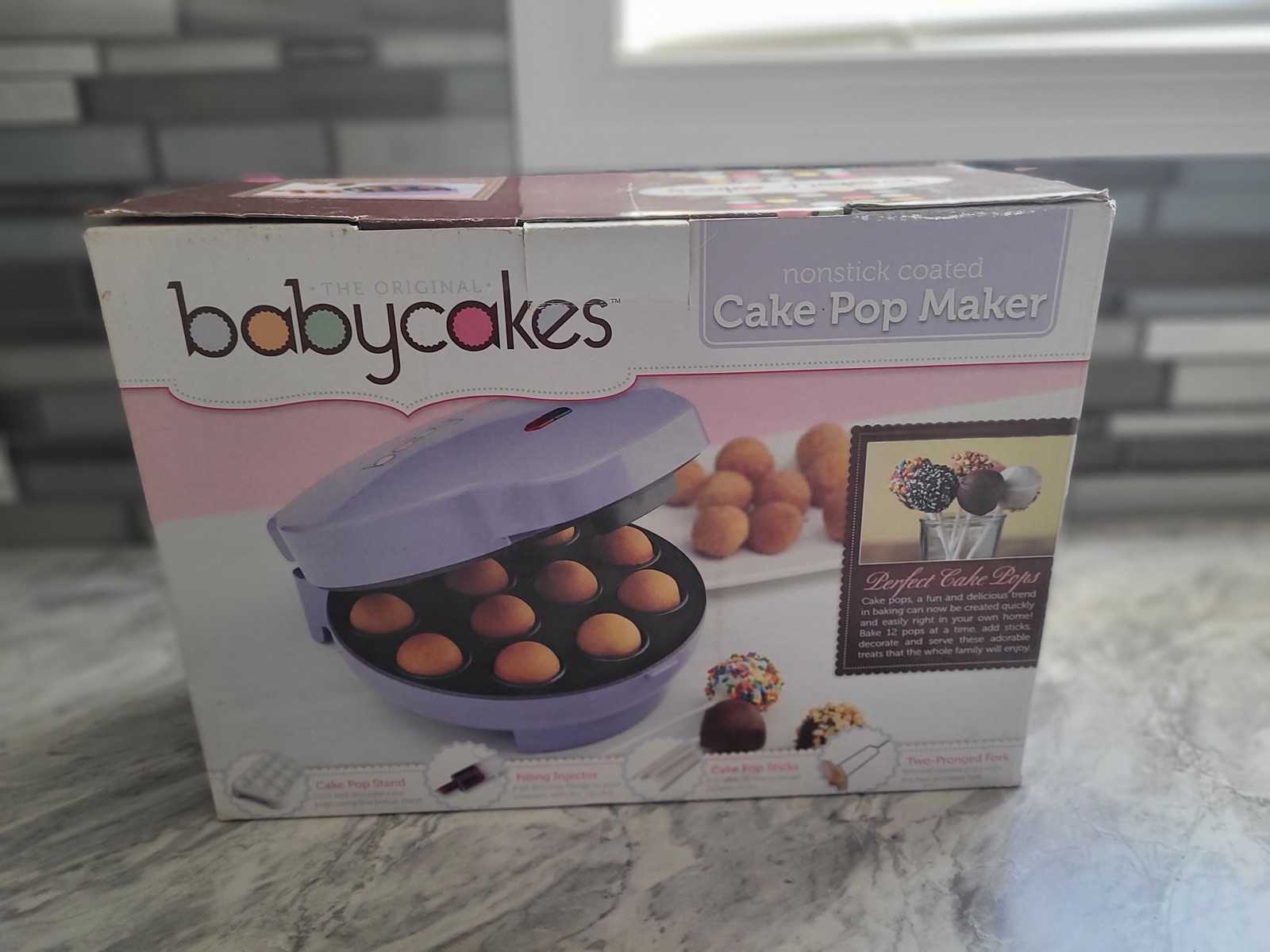 Babycakes Mini Cake Pop Maker Purple Electric Makes 12 Non-Stick Cake Balls 655772008589| eBay