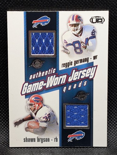 2002 Pacific Heads Up Game Worn Jersey Quads Reggie Germany Shawn ...