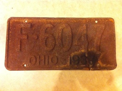 1937 Ohio License Plate - F 6047 | eBay