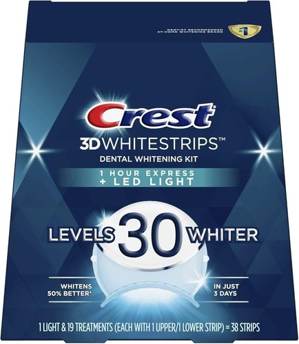 Crest 3D White Strips 1-Hour Express LED Light Kit - 38 Strips, EXP ...