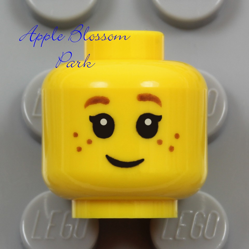 NEW Lego Child MINIFIG HEAD -Female Girl Kid Freckles Smile & Brown ...