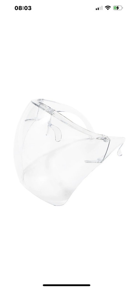 Face shield glasses. Full face cover (Clear mask). 4 Pack | eBay